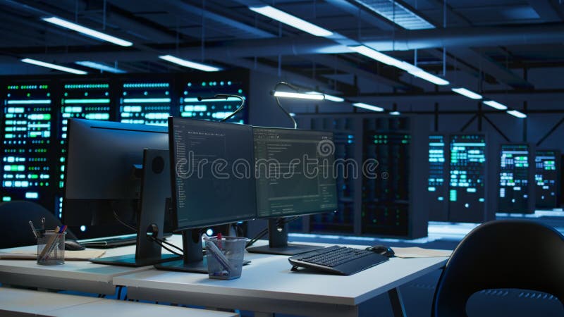 Computers in Data Center Business Used for Managing Mainframes Stock ...