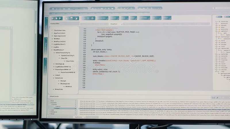 Computers in Data Center Running Server Rigs Diagnostic Tests Stock ...