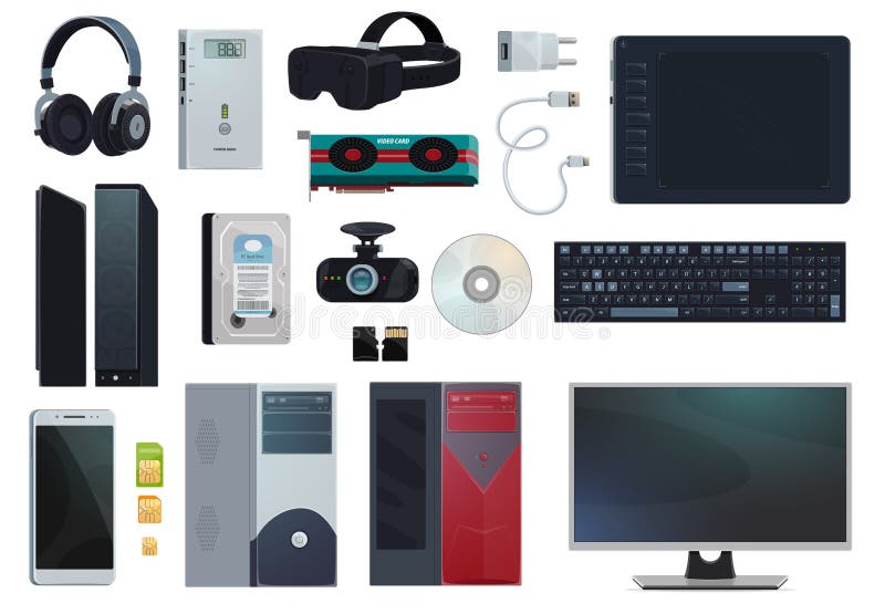 Computers, Digital Electronics and Appliances Stock Vector ...