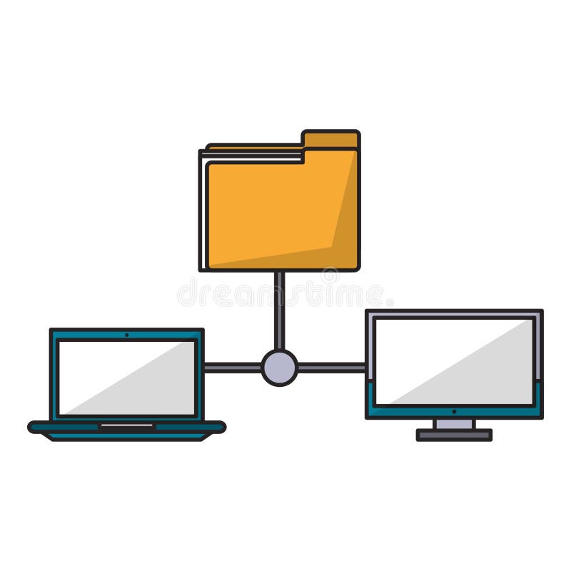 Computers and Documents Folder Stock Vector - Illustration of object ...