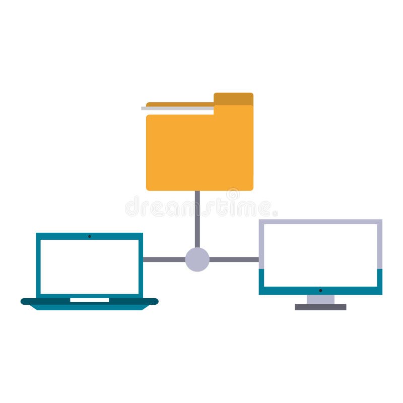 Computers and Documents Folder Stock Vector - Illustration of mobile ...