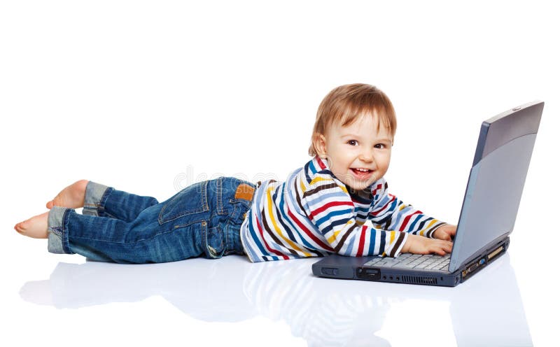 Computers are fun! stock image. Image of eyes, laptop - 23691003