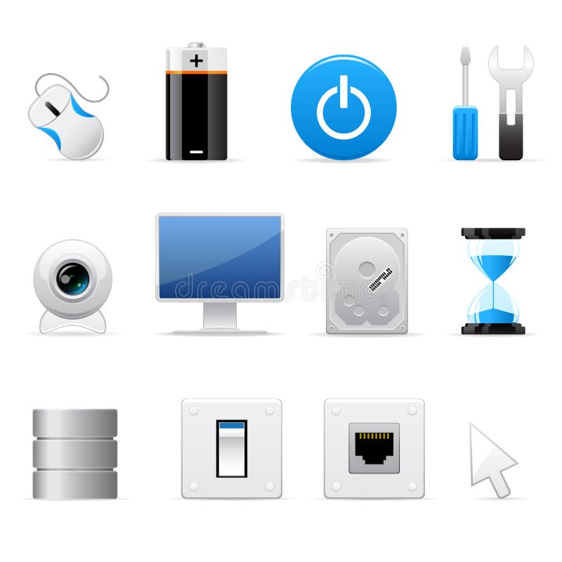 Computer icon set stock vector. Illustration of computer - 17669010