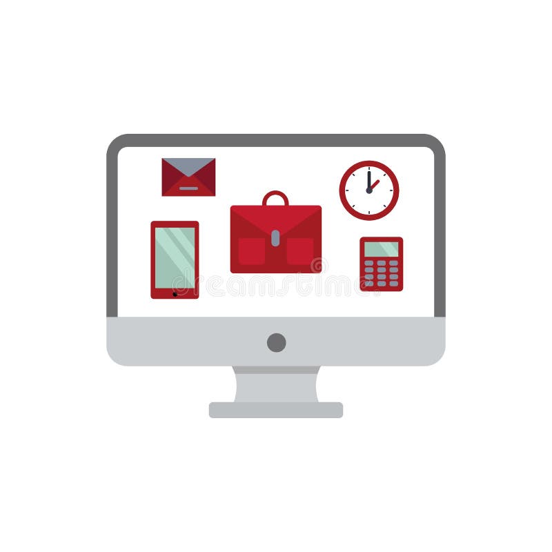 Computers Icon Vector Illustration Isolated on White Background Stock ...