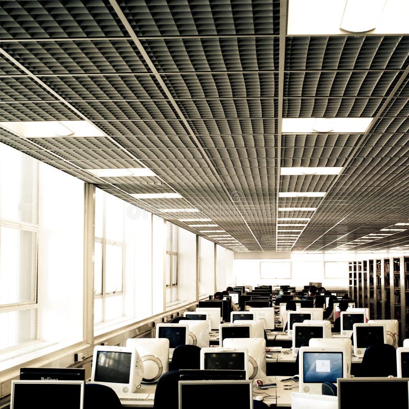 Computers in library stock image. Image of study, literature - 10906139