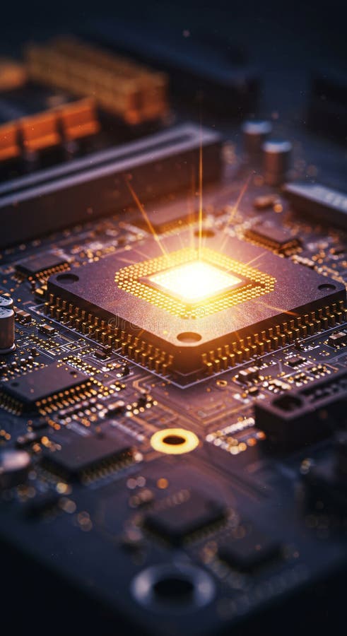 Computers Motherboard Portrait Vertical Abstract Colorful Background ...