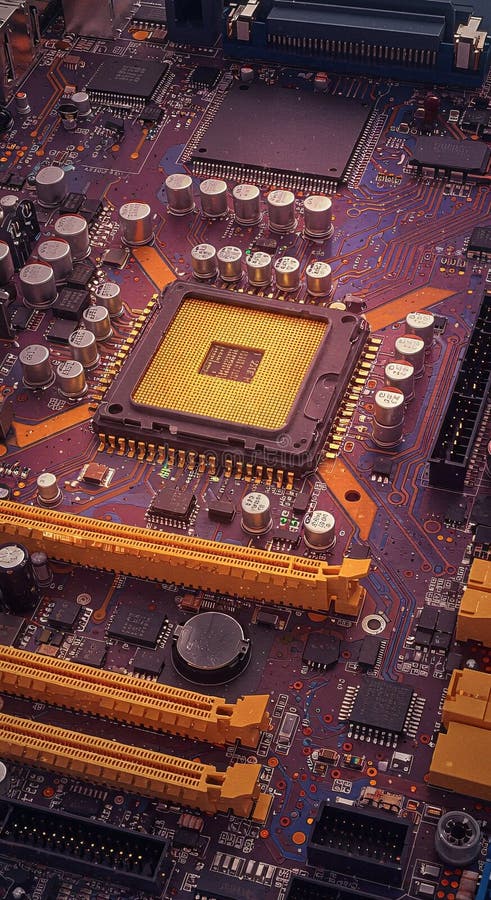 Computers Motherboard Portrait Vertical Abstract Colorful Background ...