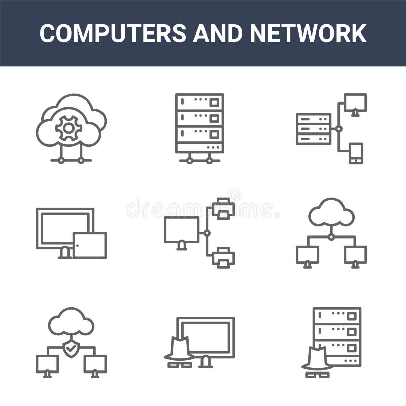 9 Computers and Network Icons Pack. Trendy Computers and Network Icons ...