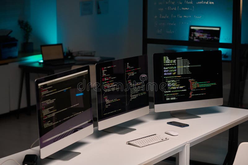 Computers in it Office stock illustration. Illustration of screen ...