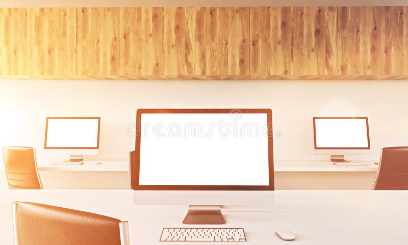 Computers in office stock illustration. Illustration of practice - 68873789