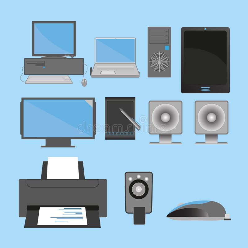 Computers and peripherials stock vector. Illustration of desktop - 48498945