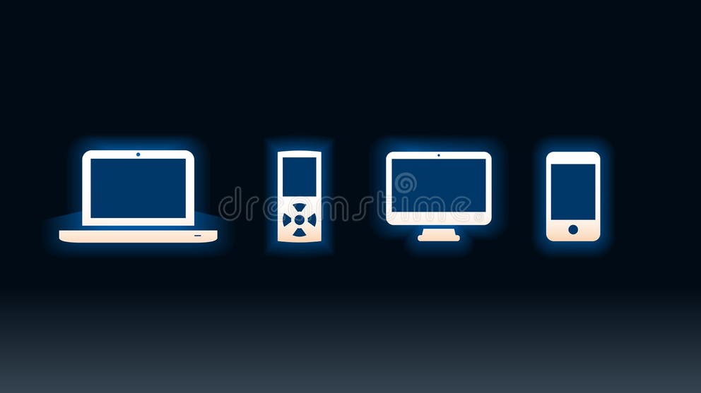 Computers and players stock vector. Illustration of network - 13082452