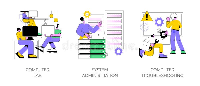 Computers and Software Abstract Concept Vector Illustrations. Stock ...