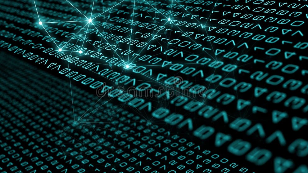 Computers Software Coding Concept, Black Background Stock Illustration ...