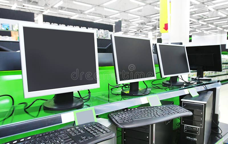Computers in supermarket stock photo. Image of finance - 8851438