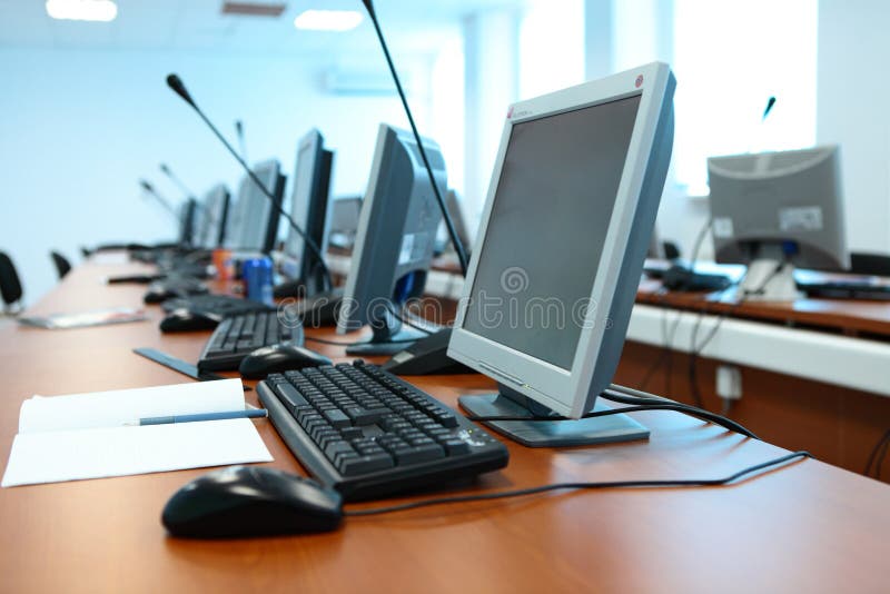 Computers, Tables, the Keyboard at Office Stock Image - Image of ...
