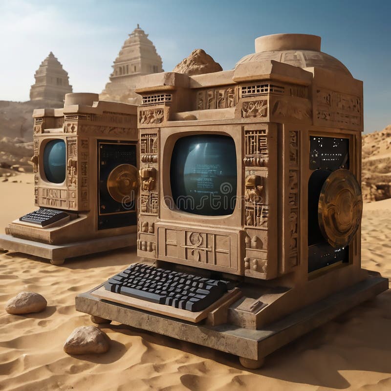 Computers in year 3000 stock illustration. Illustration of telephone ...