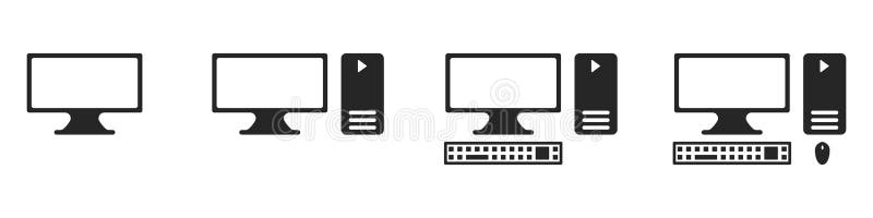 Computers Vector Icon Set Different Computer Configurations Vector