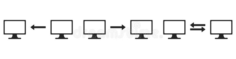Computers Vector Set. Set of Computers with Arrows Vector. File Transfer Icons Set between ...
