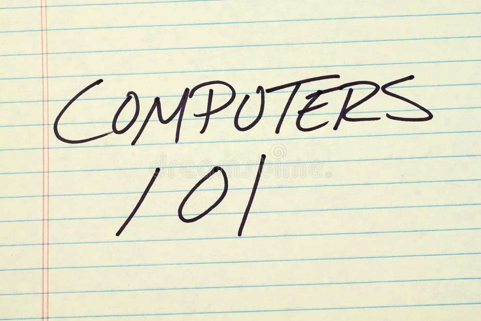 Computers 101 on a Yellow Legal Pad Stock Photo - Image of classroom, lecture: 95232436