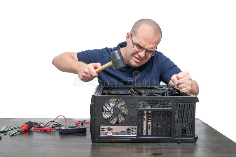 Computertechnicus Die Computersysteem Herstellen Stock Foto - Image of ...