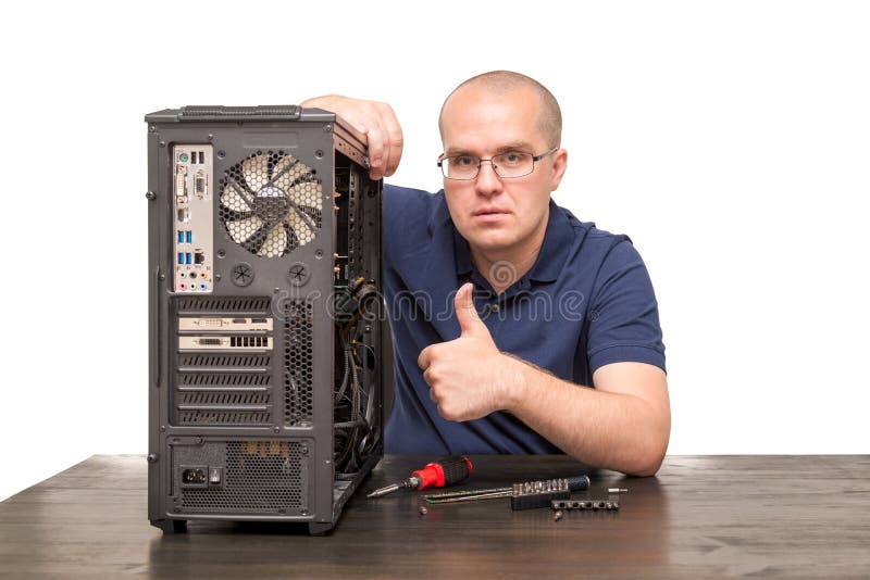 Computertechnicus Die Computersysteem Herstellen Stock Foto - Image of ...