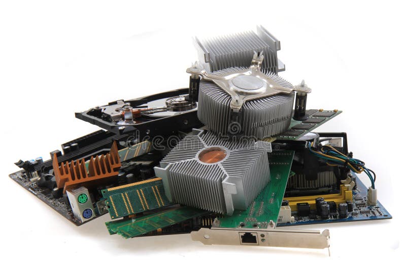 PC-Teile Auf Weißem Hintergrund Stockfoto - Bild von computer ...