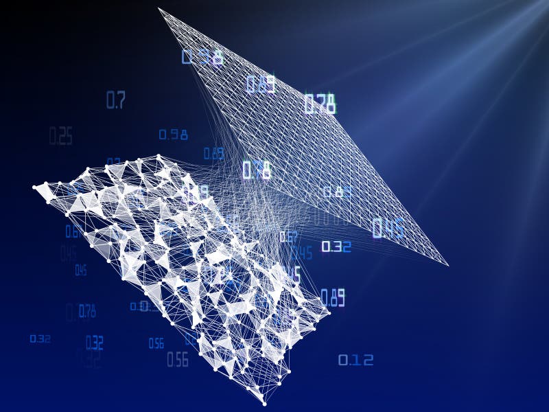 Abstract Analysis Grid Algorithm Data On Blue Background Big Data 3d Grid Data Chart Algorithm