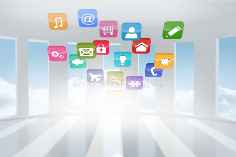 Computing Application Icons Stock Illustration - Illustration of chat ...