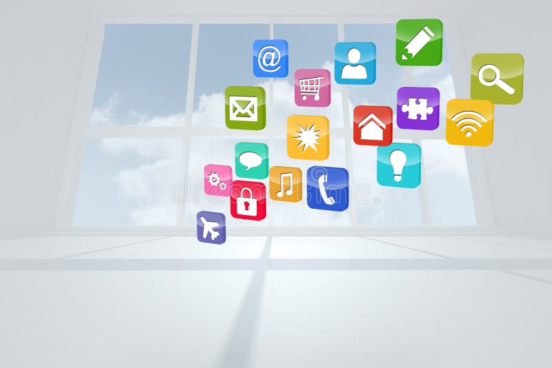 Computing Application Icons Stock Illustration - Illustration of light ...