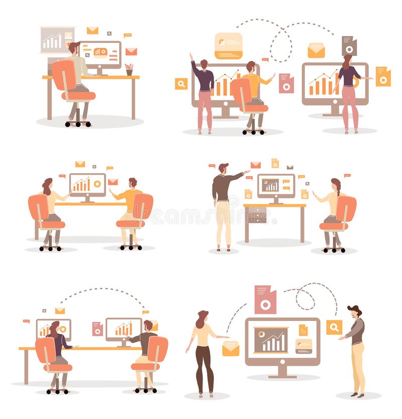 Computing Business Illustration, Business Work Illustration Vector ...