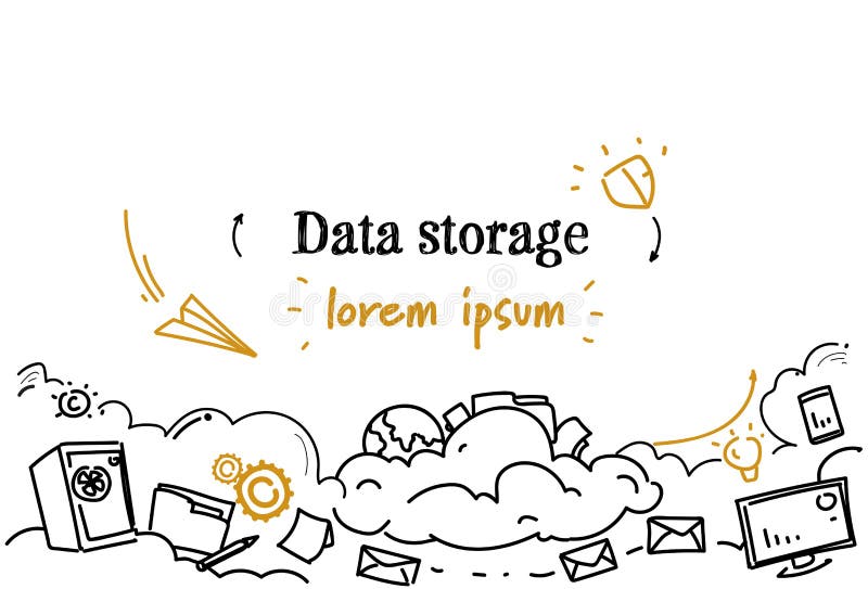 Cloud Doodle Hand Draw Sketch Concept Technology Internet Data ... Cloud Doodle Hand Draw Sketch Concept Technology Internet Data ...
