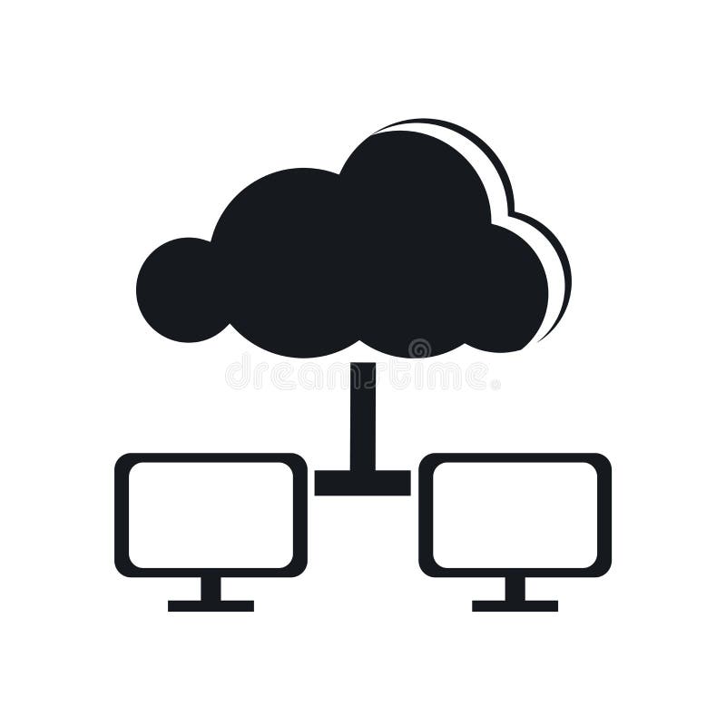Computing Cloud Icon Vector Sign and Symbol Isolated on White ...