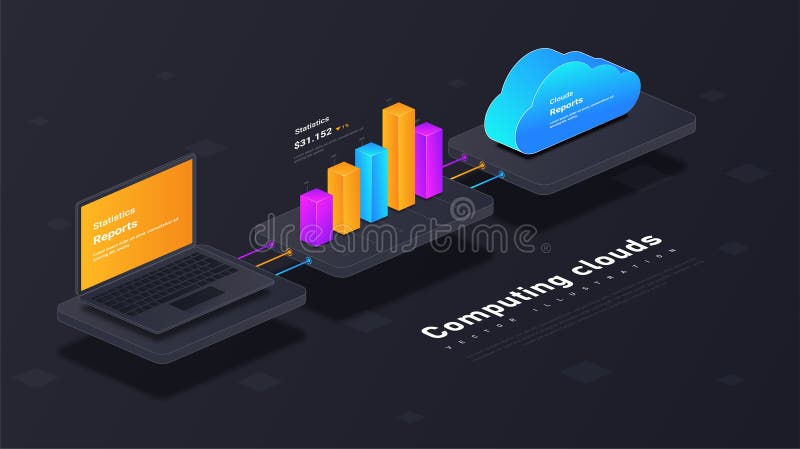 Computing for Cloud Poster Vector Stock Vector - Illustration of ...