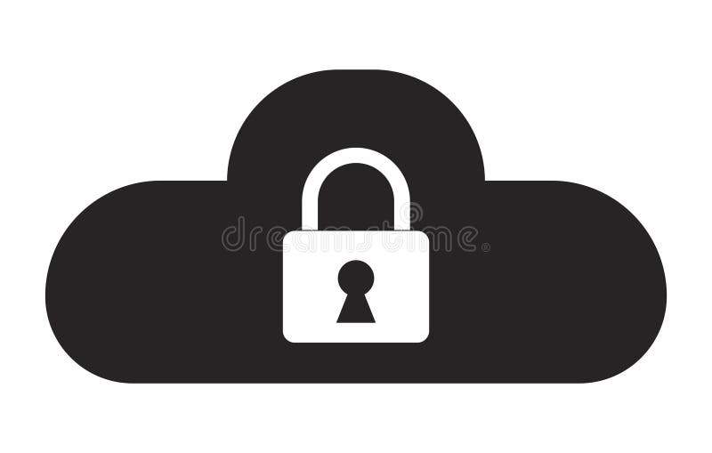 Computing Cloud Security Black and White 2D Line Object Stock ...