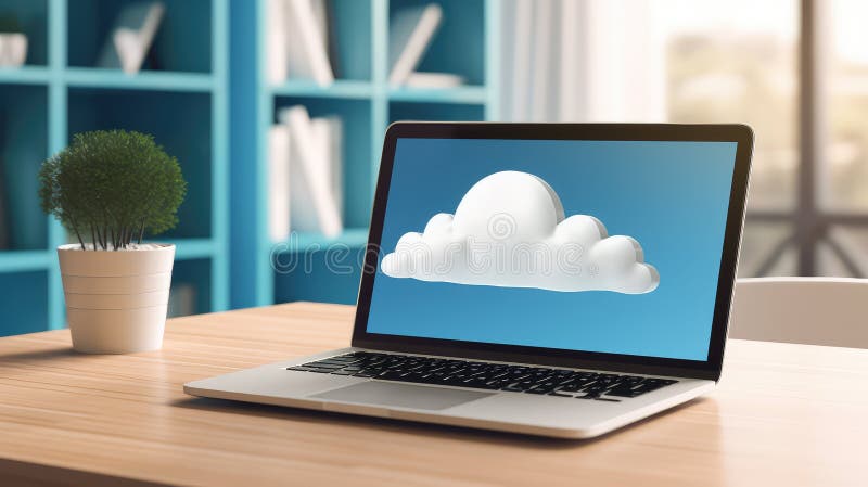 Computing Cloud Technology White Stock Illustration - Illustration of ...