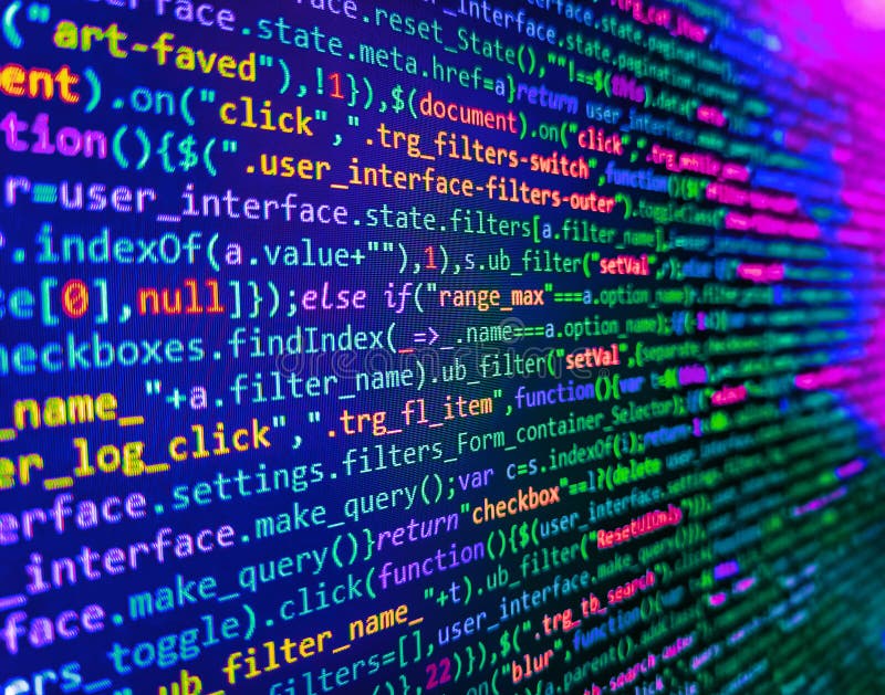 Computing Cyberspace Future And Innovation Concept Programming Source Code Abstract Screen