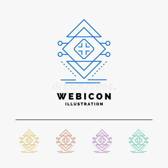 Computing, Data, Infrastructure, Science, Structure 5 Color Line Web Icon Template Isolated on ...