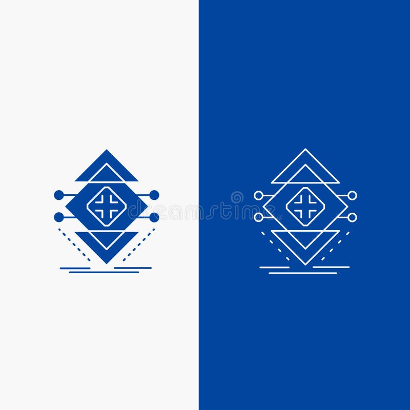 Computing, Data, Infrastructure, Science, Structure Line and Glyph Web Button in Blue Color ...