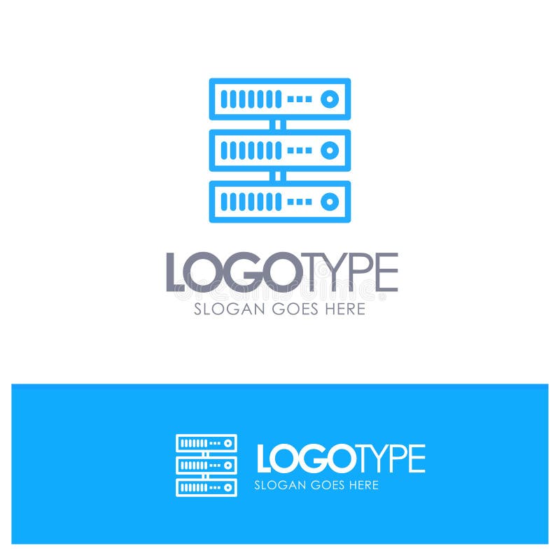 Computing, Data, Storage, Network Blue Logo Line Style Stock Vector ...
