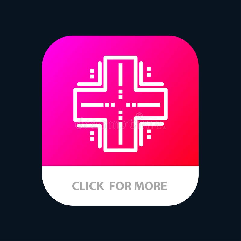 Computing, Database, Datacenter, Mainframe, Server Mobile App Button. Android and IOS Line ...