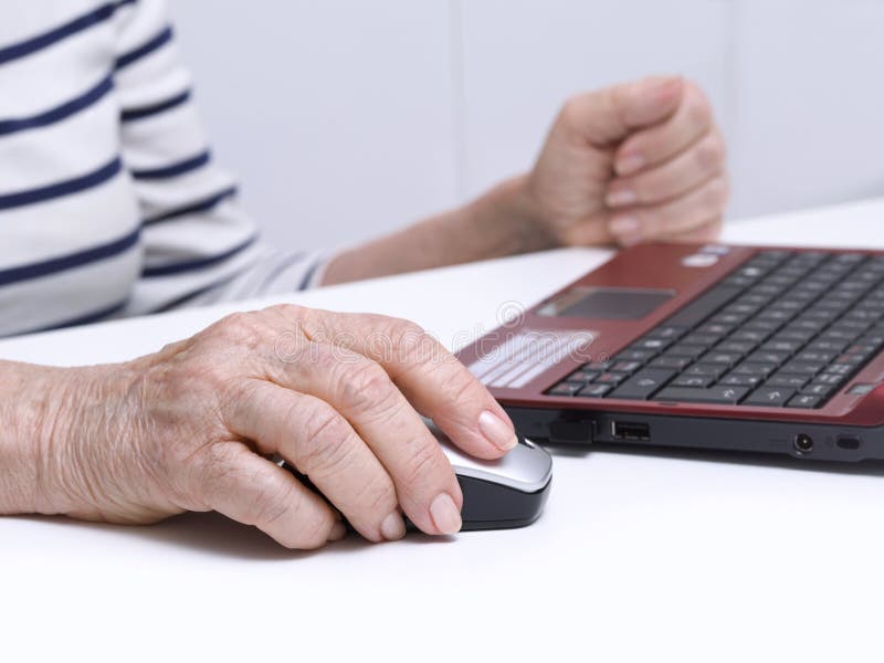 Hand on a mouse stock image. Image of desk, female, adult - 52783597