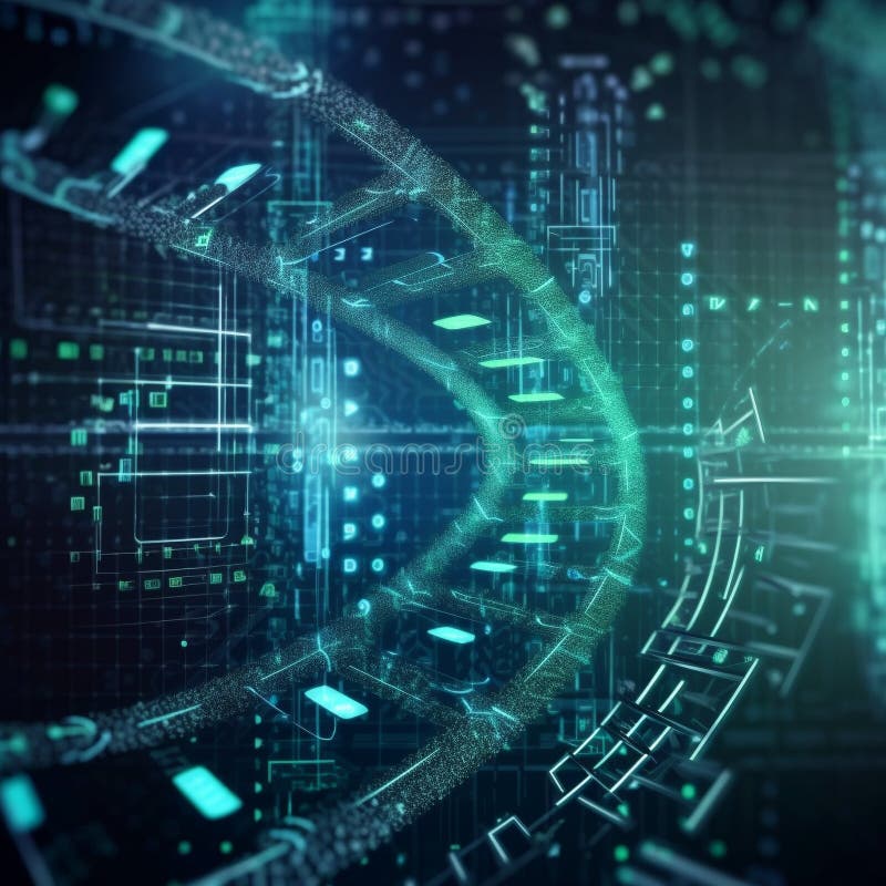 Computing Electronic Medical Record. DNA Stock Illustration ...