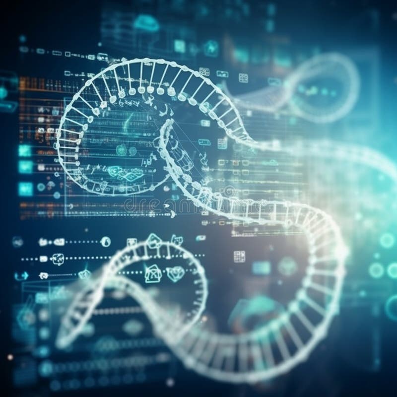 Computing Electronic Medical Record. DNA Stock Illustration ...