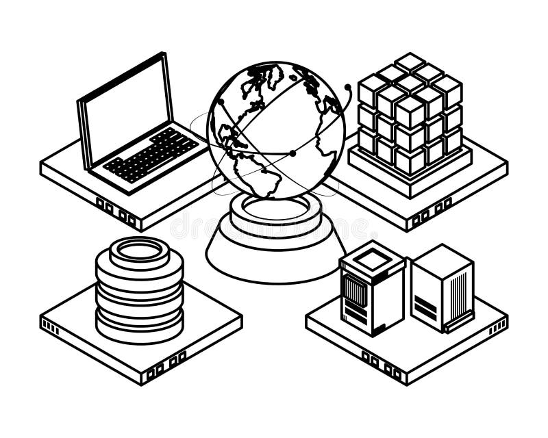 Computing Global Technology and Networking in Black and White Editorial ...