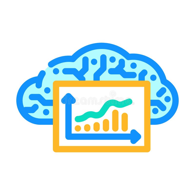 Computing Graph Cloud Color Icon Vector Illustration Stock Illustration ...