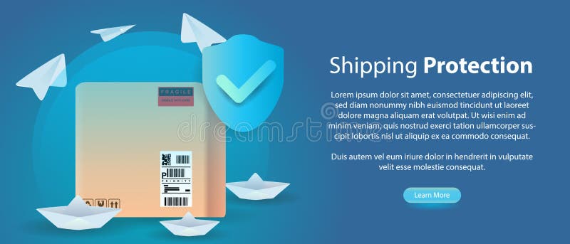 Shipping Insurance Concept. Shipping Package Protection Inside Round ...