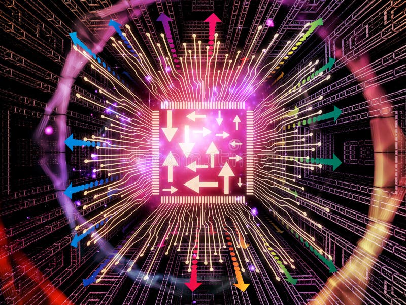 Acceleration of Digital Technology Stock Illustration - Illustration of ...