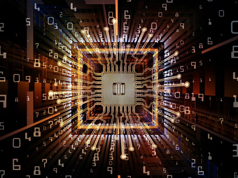 Door to Digital Processor stock illustration. Illustration of count ...