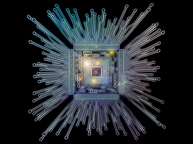 Advance of Digital Processor Stock Illustration - Illustration of ...